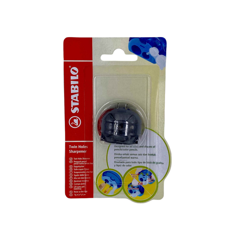 Tajador plástico STABILO doble punta con basurero de colores (CONSULTA DISPONIBILIDAD Y PRECIO ...