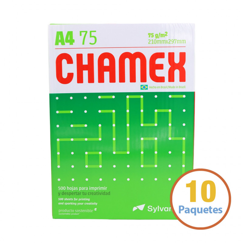 Caja x 10 paquetes Hojas papel Bond Tamaño A4
