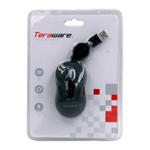 Micro mouse RadioShack Teraware cable retráctil